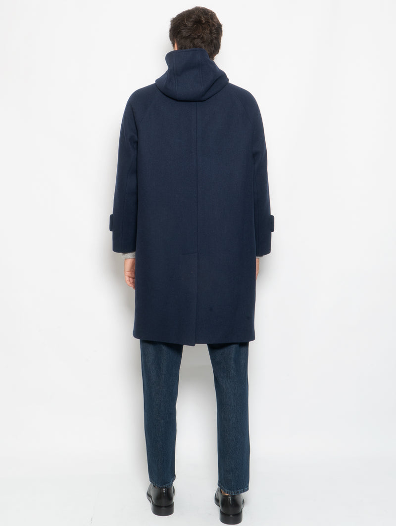 AMARANTO - Cappotto Montgomery Lungo in Twill Navy – TRYME Shop
