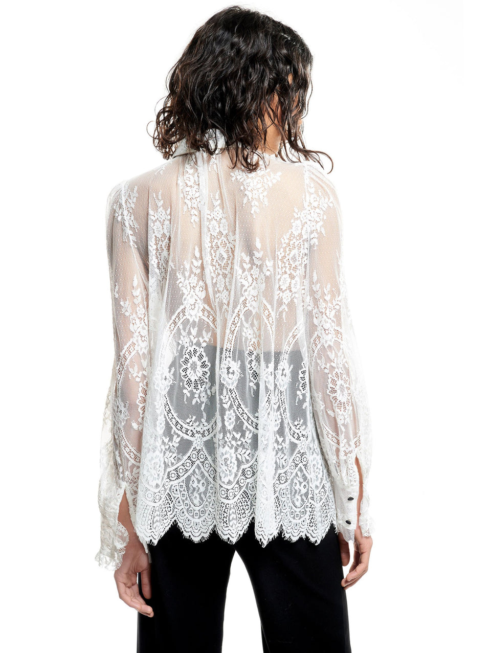 ANIYE BY - Camicia in Pizzo con Rouches Bianco – TRYME Shop