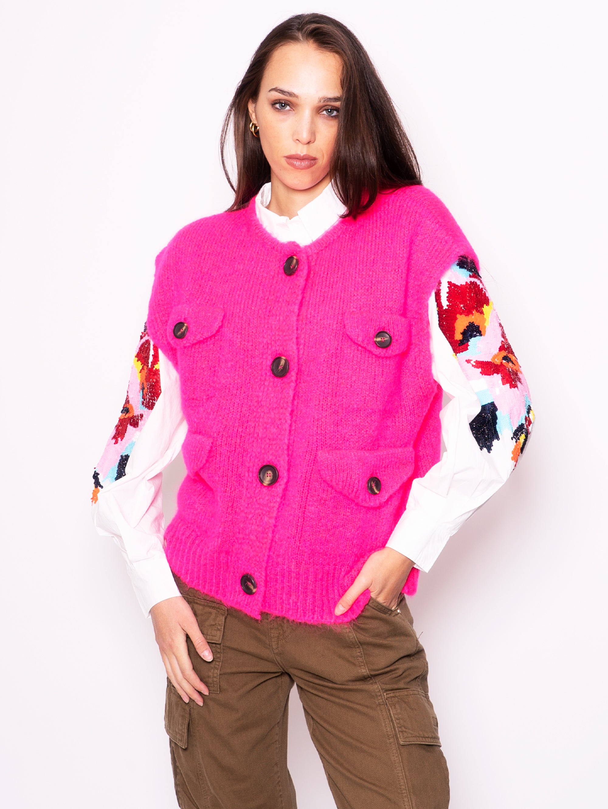 ESSENTIEL ANTWERP - Cardigan in Misto Mohair Rosa – TRYME Shop