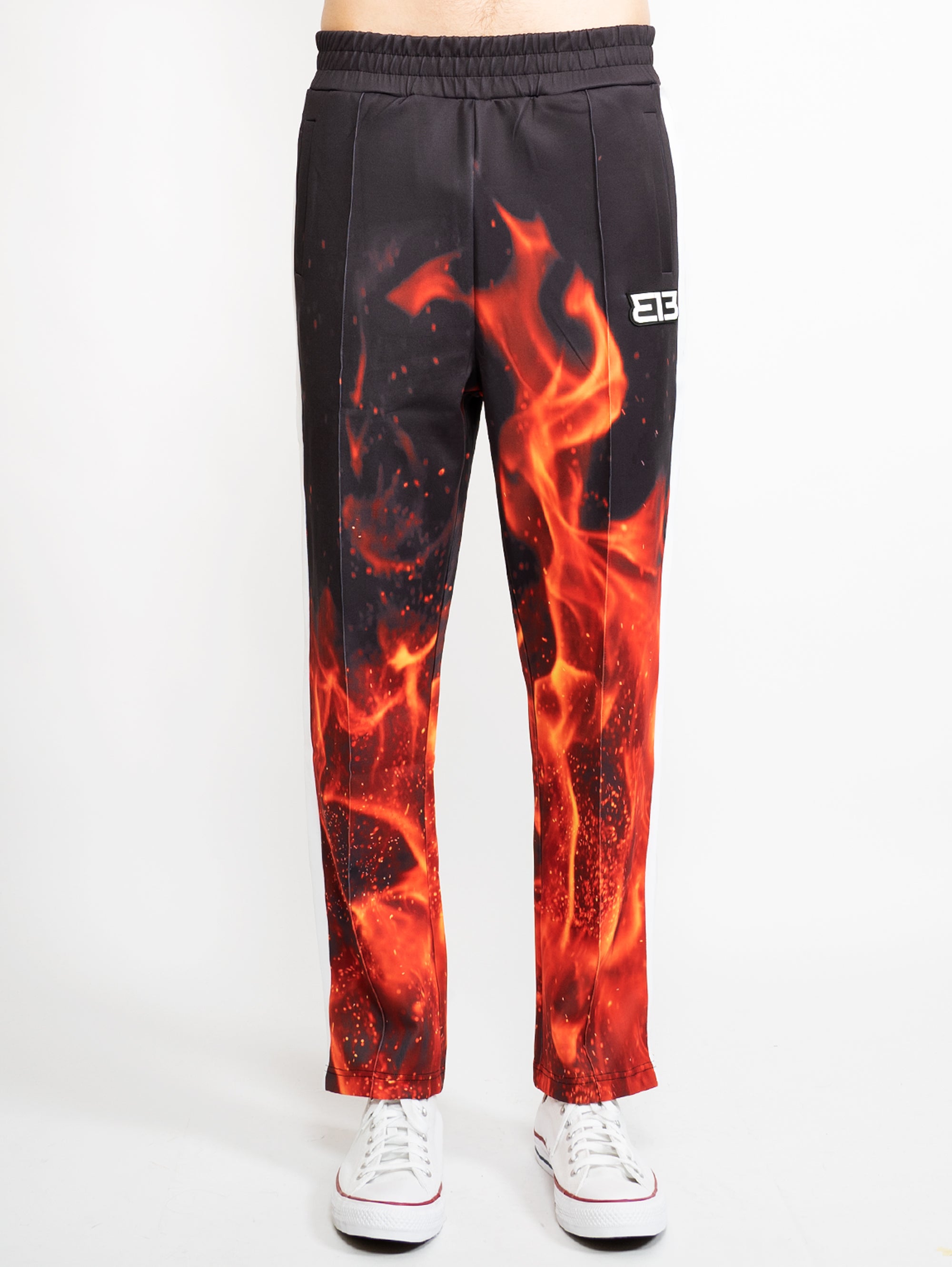 313 - Red Jogger Pants with Flames – TRYME Shop