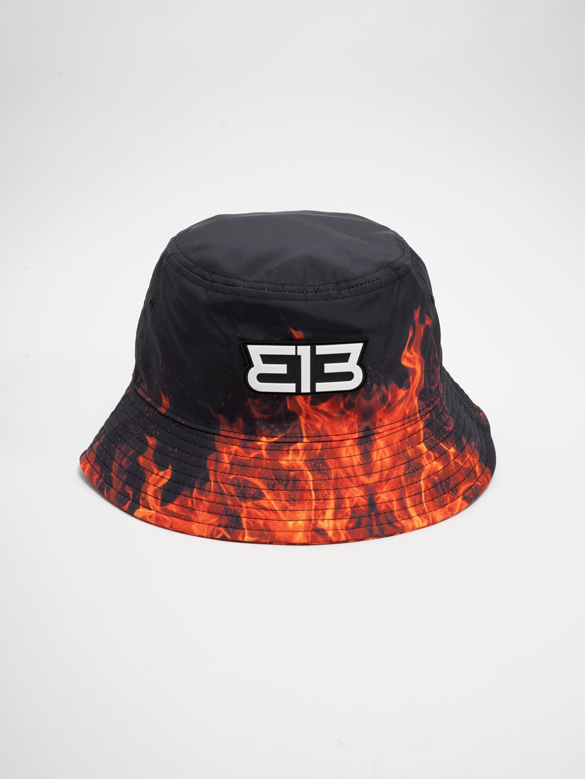 313 - Bucket Hat with Red Flames – TRYME Shop