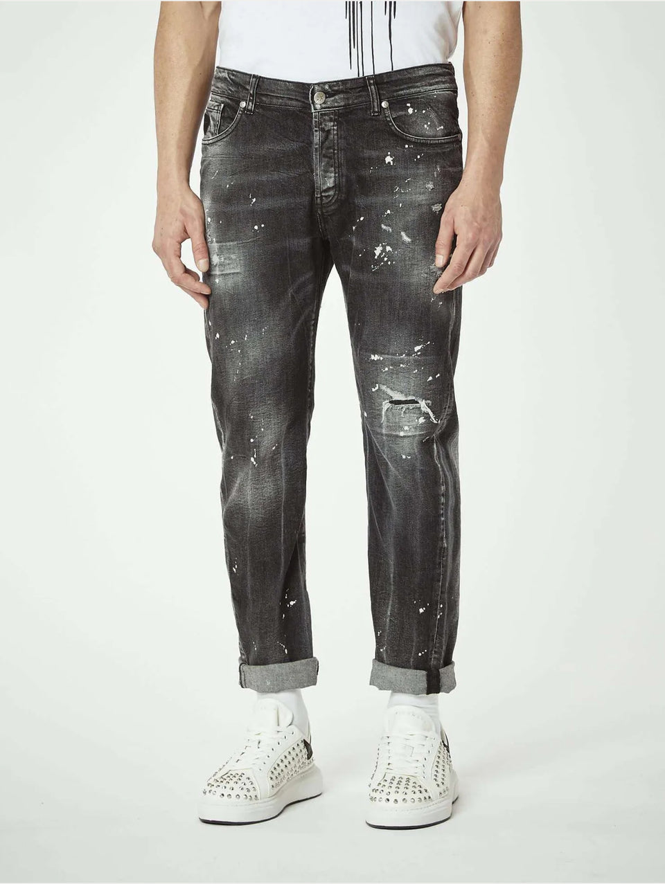 JOHN RICHMOND - Jeans Skinny con Schizzi Nero – TRYME Shop