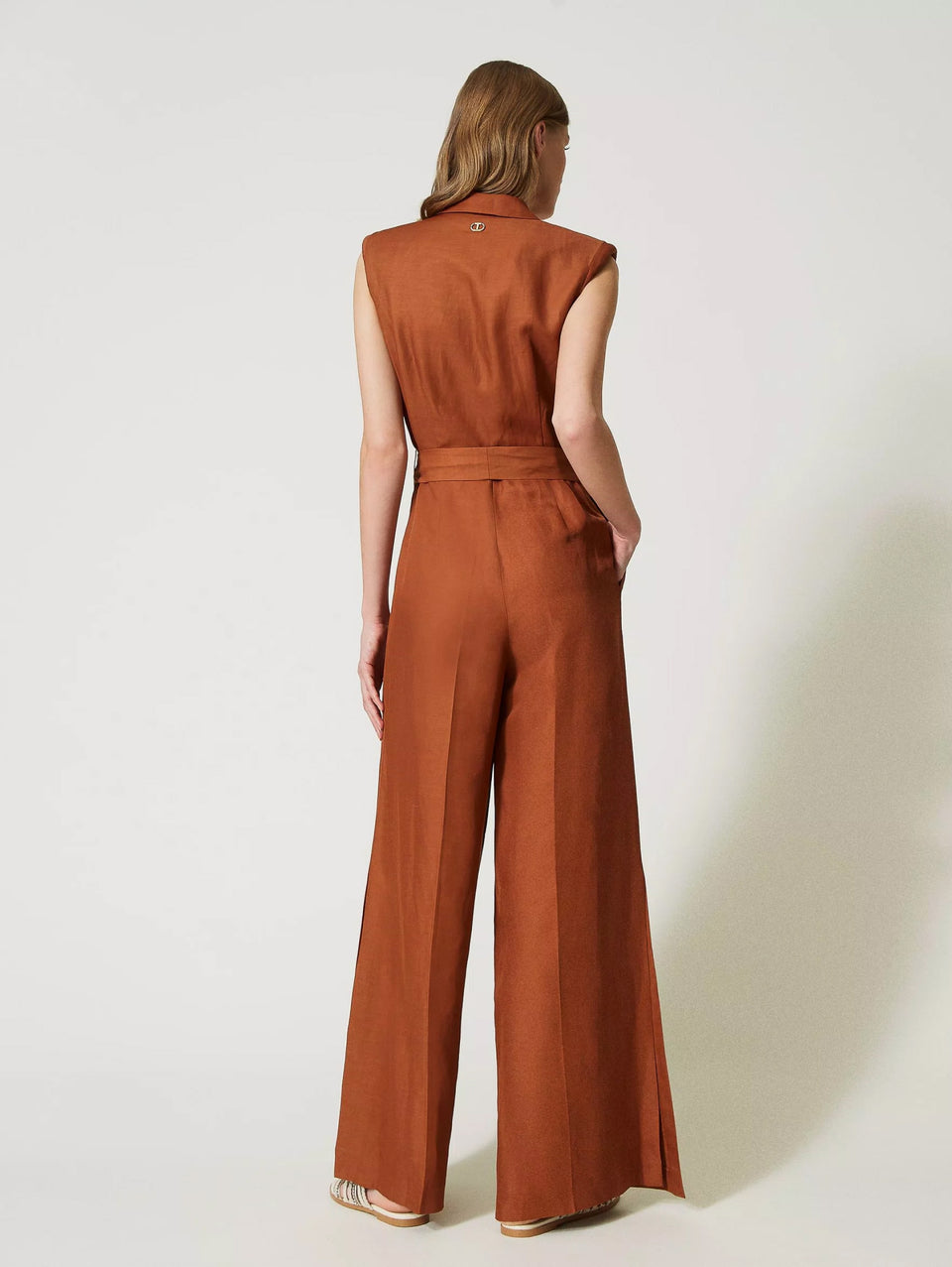 TWIN SET - Tuta Doppiopetto con Pantaloni Palazzo Nocciola – TRYME Shop